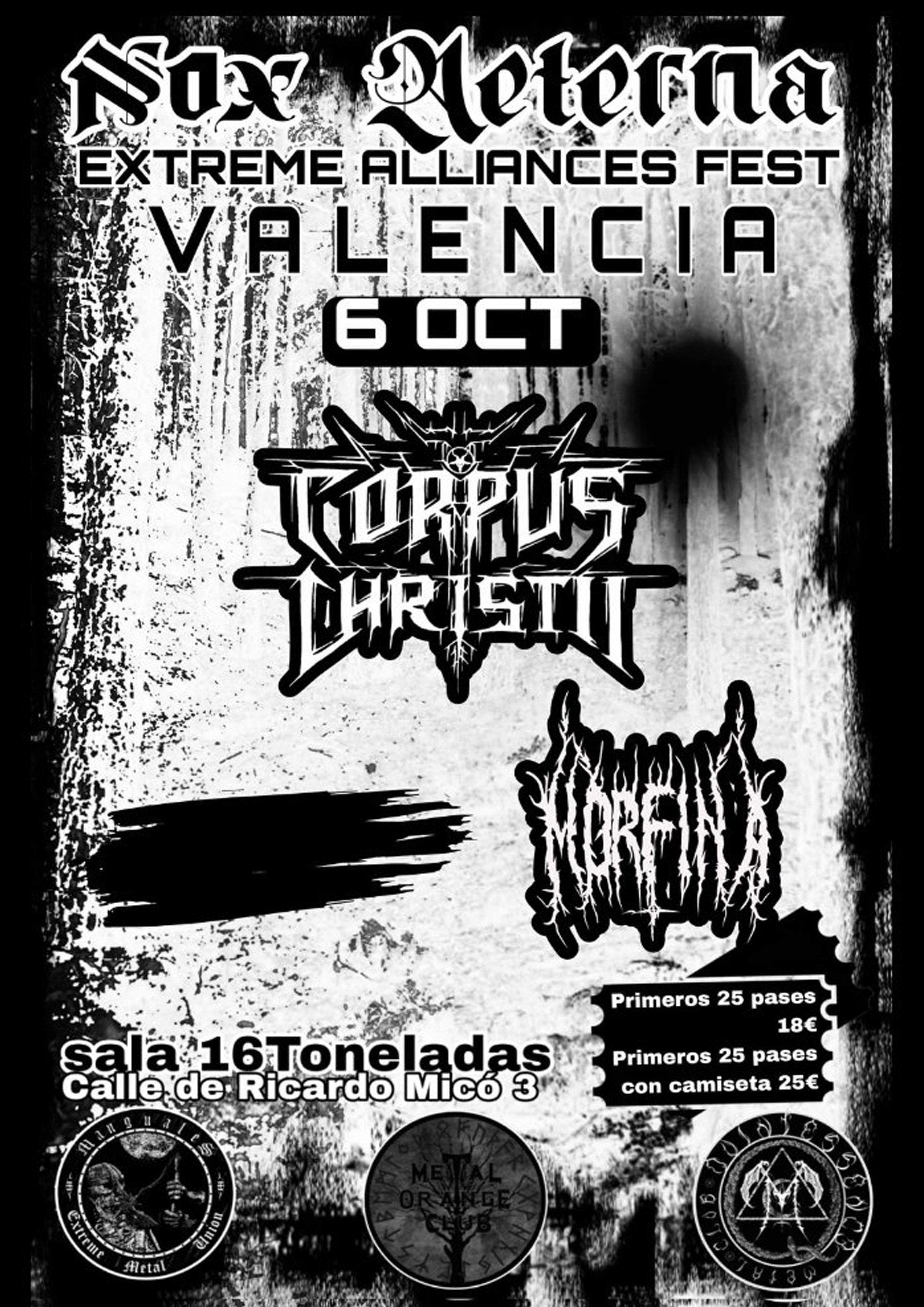 NOX AETERNA OVER: CORPUS CHRISTII + MORFINA - 16 TONELADAS